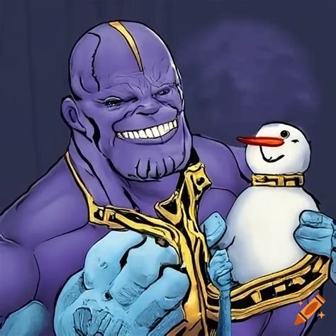 Picture Of Thanos Building A Snowman On Craiyon