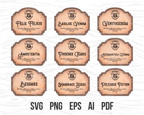 Free Svg Harry Potter Potion Labels Svg Svg File For Diy Machine