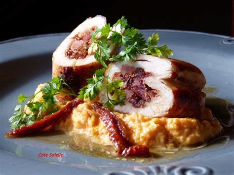Ballotine volaille à l italienne sur purée patates douces Purée