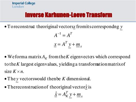 digital image procesing the karhunen loeve transform klt in image processing dr tania stathaki