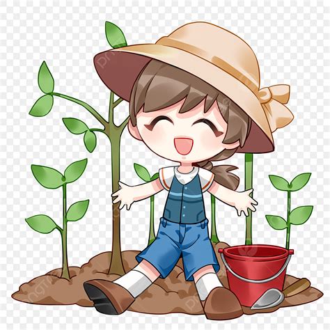 Ilustración De Personaje Del Día Del árbol Niño Que Planta árboles