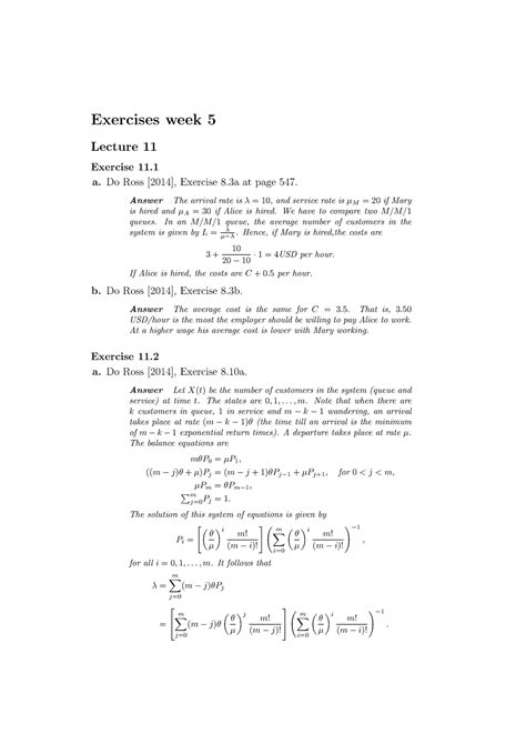 answers tutorial 5 lecture 11 and 12 exercises week 5 lecture 11 exercise 11 a do ross