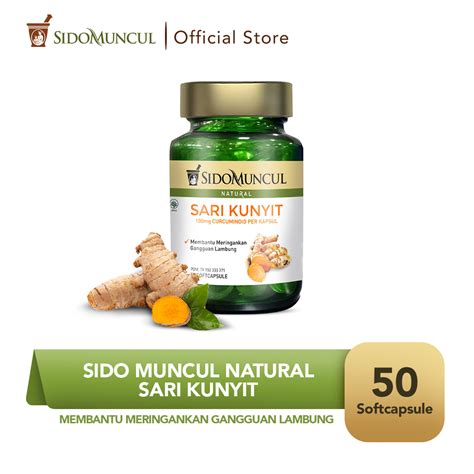 Jual Sido Muncul Natural Sari Kunyit Soft Capsule 50 K Sakit Maag