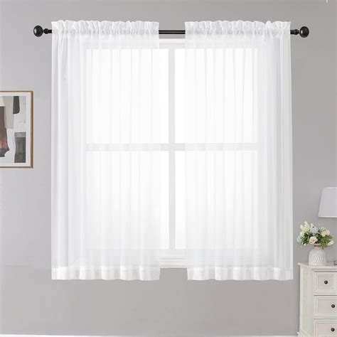 Amazon Maple Down White Sheer Tier Curtains Inch Length Linen