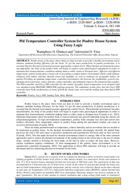 pdf pid temperature controller system for poultry house system using fuzzy logic american