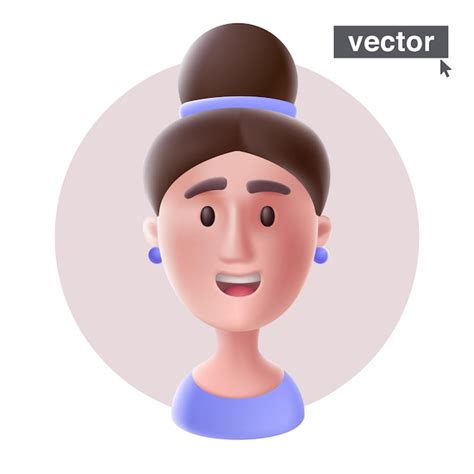 Avatar de mujer sonriente joven en marco de círculo ilustración de