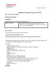 Plsql N Pdf Academy Oracle Database Programming With