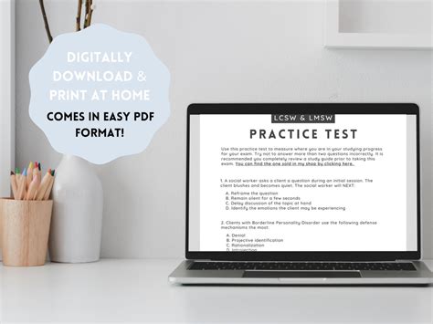 LCSW LMSW Exam Practice Test Study Guide Tool To Ace Your Etsy