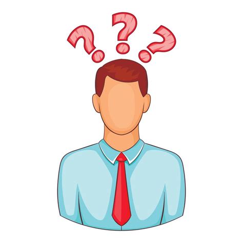 Man With Question Marks Icon Cartoon Style 14680403 Vector Art At Vecteezy