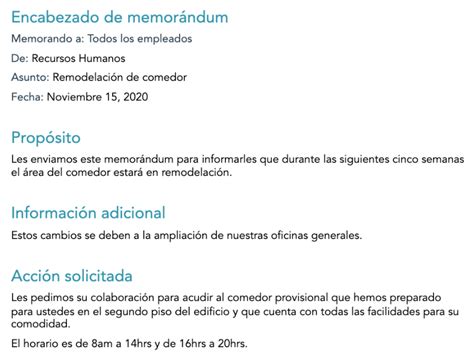Memorándum qué es cómo hacerlo y ejemplos con plantilla gratuita