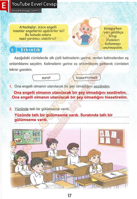 3 sinif turkce ders kitabi sonuc yayinlari sayfa 17 cevaplari Ödev Zamanı