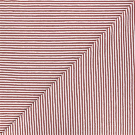 Tissu jersey à rayures Wally terracotta Ma Petite Mercerie
