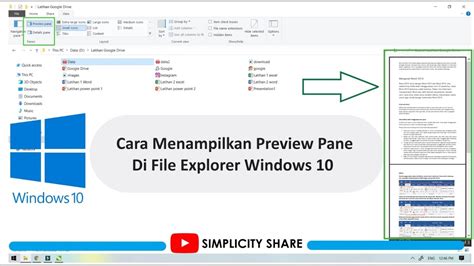 Cara Menampilkan Preview Pane Atau Details Pane Di File Explorer