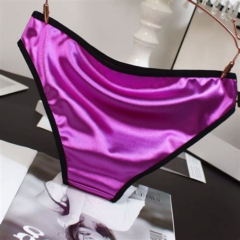 25 Purple Satin Lingerie Gstring Thongs Silky Panties Knickers Women Underwear Ebay