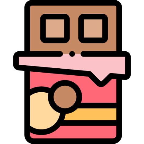 Icono De Barra De Chocolate Detailed Rounded Lineal Color