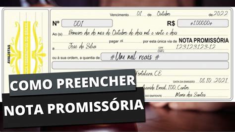 Como preencher nota promissória Maternidade Hospital Octaviano Neves