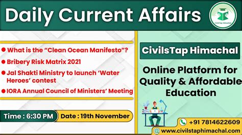 Himachal Daily Current Affairs Quiz And MCQ 18 Nov 2021 HPAS HAS