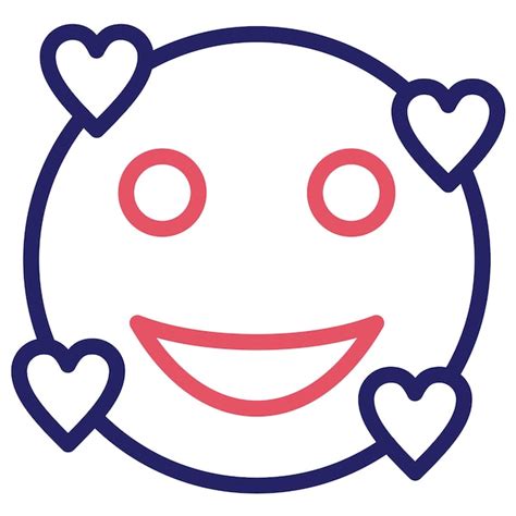 Cara sonriente con ojos de corazón ilustración vectorial del icono de
