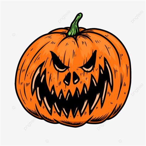 Scary Halloween Pumpkin Vector Hd PNG Images Illustration Of Scary