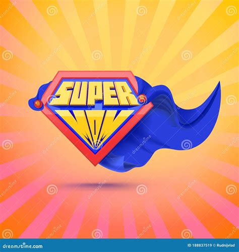 Supermom Logo Template Frame With Divergent Rays Super Mom Shield
