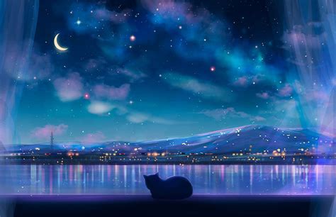 Hình ảnh bầu trời đêm anime đẹp