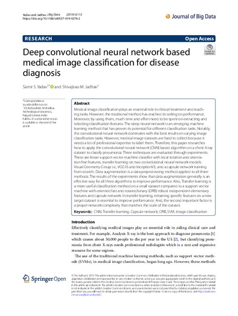 pdf deep convolutional neural network based medical image classification for disease diagnosis