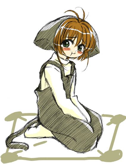 Safebooru Blush Card Captor Sakura Cardcaptor Sakura Cat Ears Cat Tail Doushindou Green Eyes