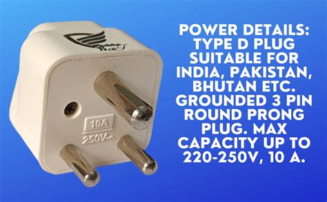 Vadda Bai Set Of 2 Type D 3 Pin Travel Adapter Usable With Convert