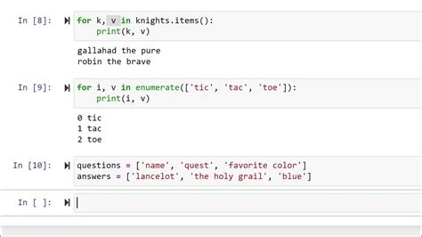 looping techniques on lists sets tuples in python youtube