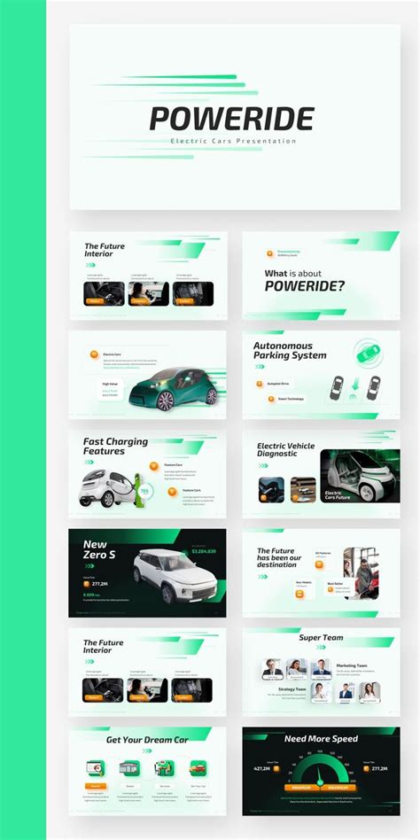 Poweride Electric Cars Creative Powerpoint Template In Creative