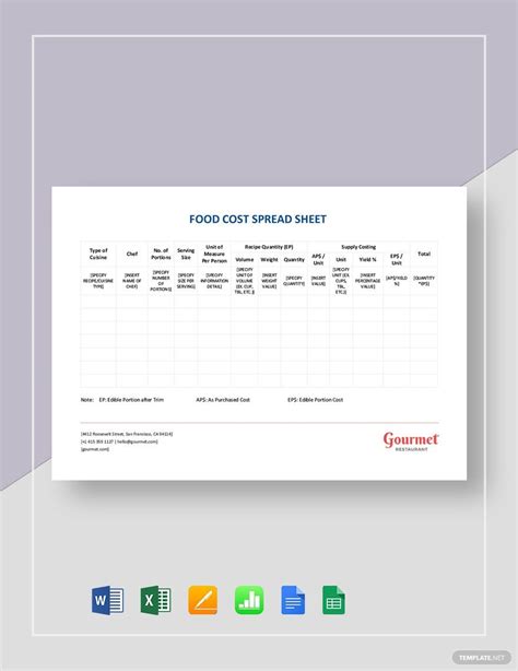 Recipe Costing Template Google Sheets Infoupdate Org