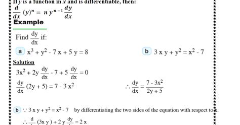 general maths implicit and parametric differentiation