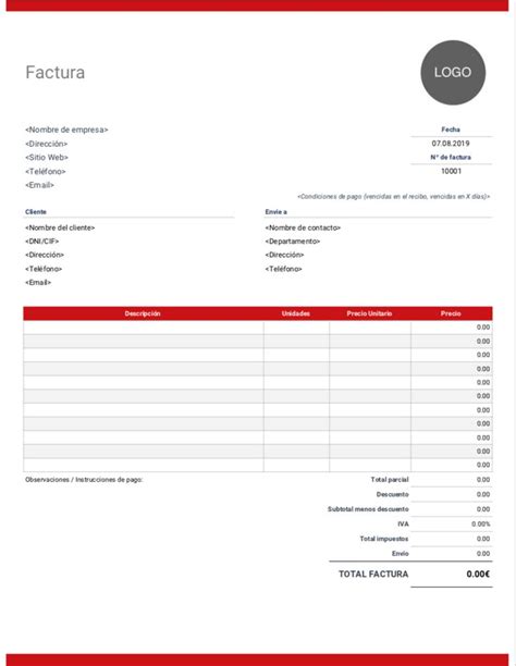 Plantilla De Factura En Word Descarga Gratis En Invoice Simple