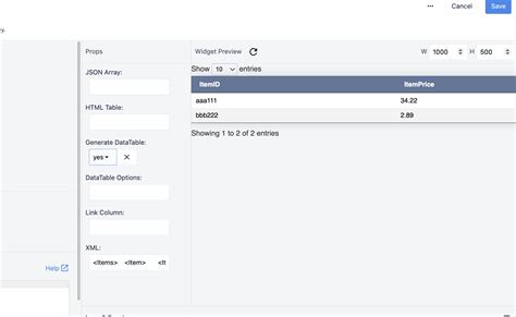 DataTable Custom Widget Custom Widgets Tulip Community