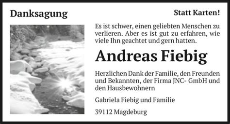 Traueranzeigen Von Andreas Fiebig Abschied Nehmen De