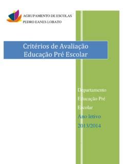 Critérios de Avaliação Educação Pré Escolar AEPEL crit 233 rios de
