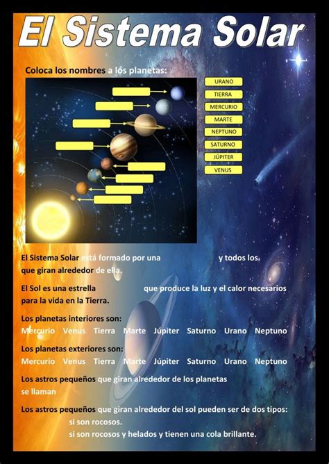 Ficha Online De El Sistema Solar Para Quinto De Primaria Puedes Hacer