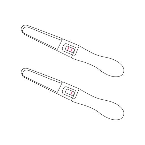 Premium Vector Hcg Pregnancy Test One Line Vector Illustration Negative And Positive Pregnancy