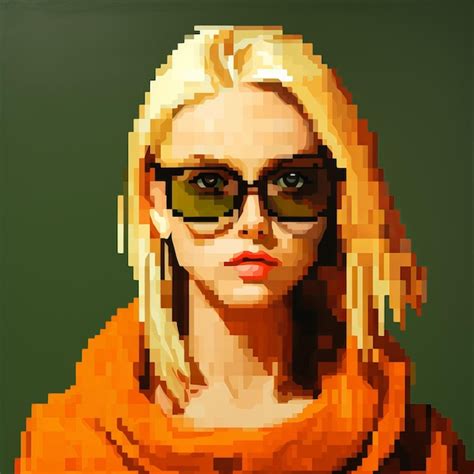 Premium Ai Image Intense Color Saturation Hyperrealistic Pixel Art Of