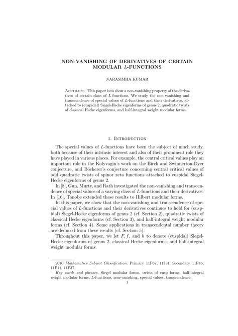 pdf non vanishing of derivatives of certain modular l functions