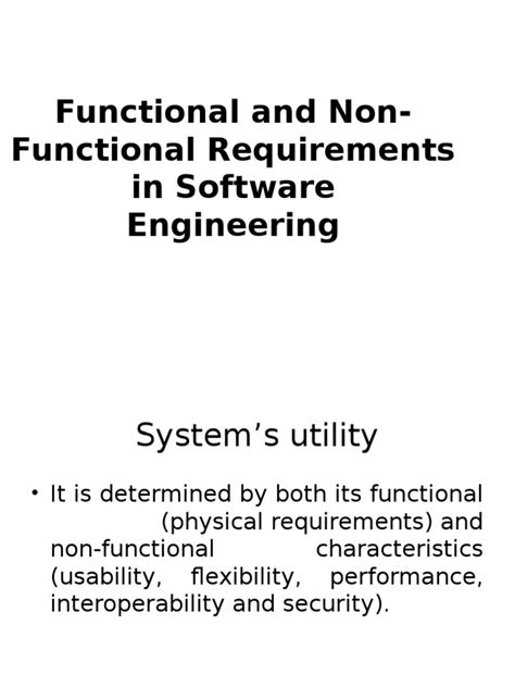functional and non functional requirements in software pdf reliability engineering systems