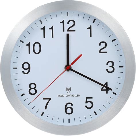 Horloge murale radio pilotée en aluminium Horloge murale Affichage