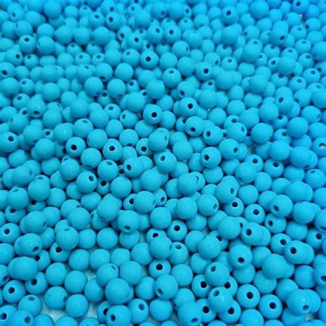 Koraliki kulki akrylowe opaque błękitny 6mm 10g XYPLKB0607 Manzuko