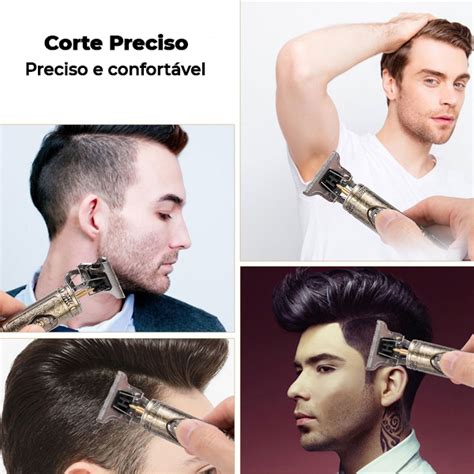 Máquina de Cabelo e Barba Recarregável Vintage Profissional T9