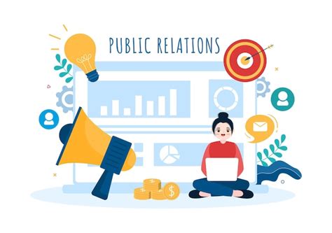 Premium Vector Public Relations Template Hand Drawn Cartoon