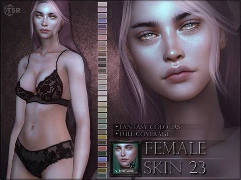 Full Coverage Skin For Female Sims In Unnatural Colours Found In TSR