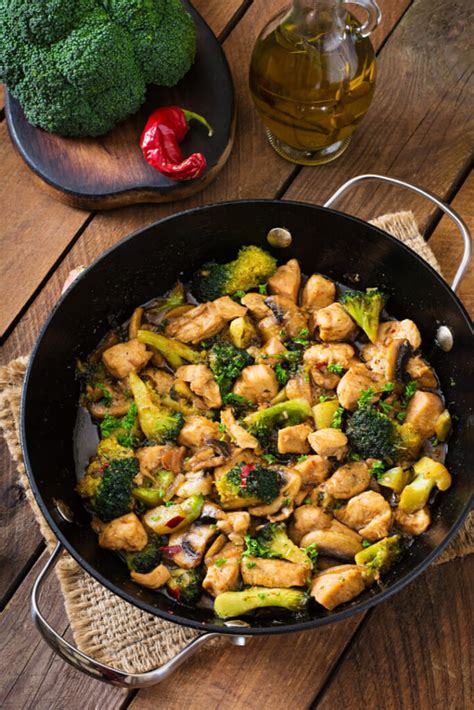 Low Carb Hähnchen Brokkoli Pfanne Asiatisches Gericht