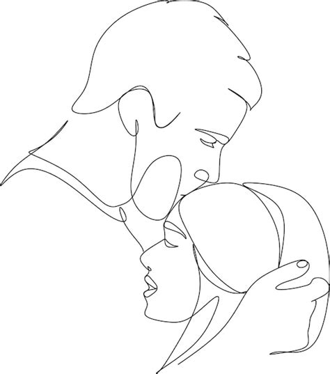 Un Dessin Continu D Une Seule Ligne D Une Femme Et D Un Homme C Lins D