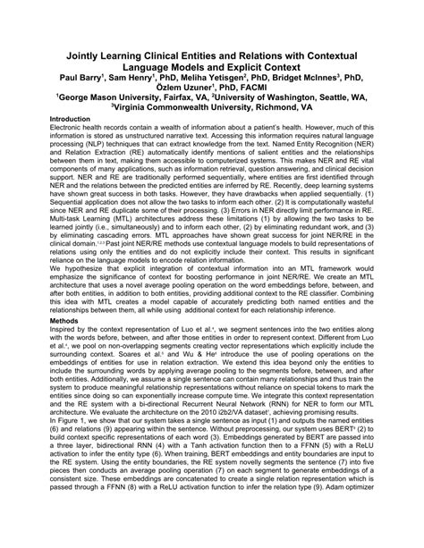 pdf jointly learning clinical entities and relations with contextual language models and