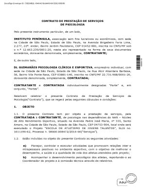 Preenchível Disponível CONTRATO DE PRESTAO DE SERVIOS DE PSICOLOGIA